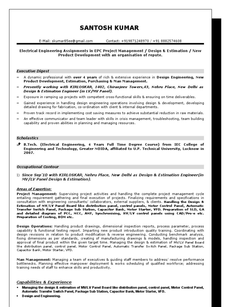 Santosh Resume | PDF | Specification (Technical Standard) | Project Management