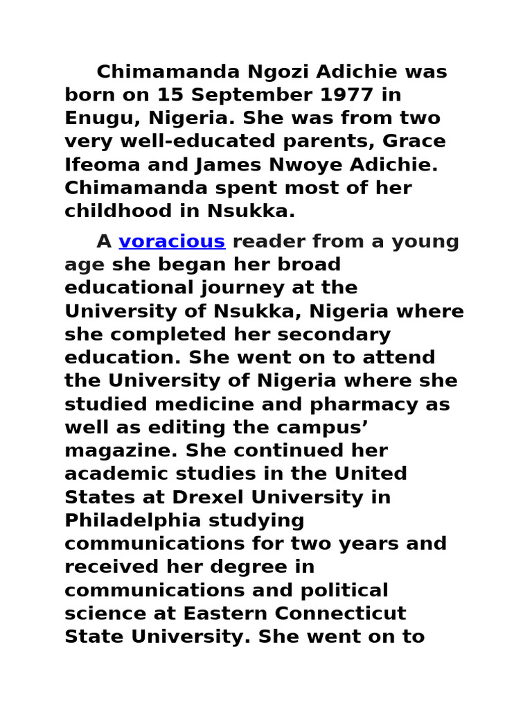 Chimamanda Ngozi Adichie | PDF