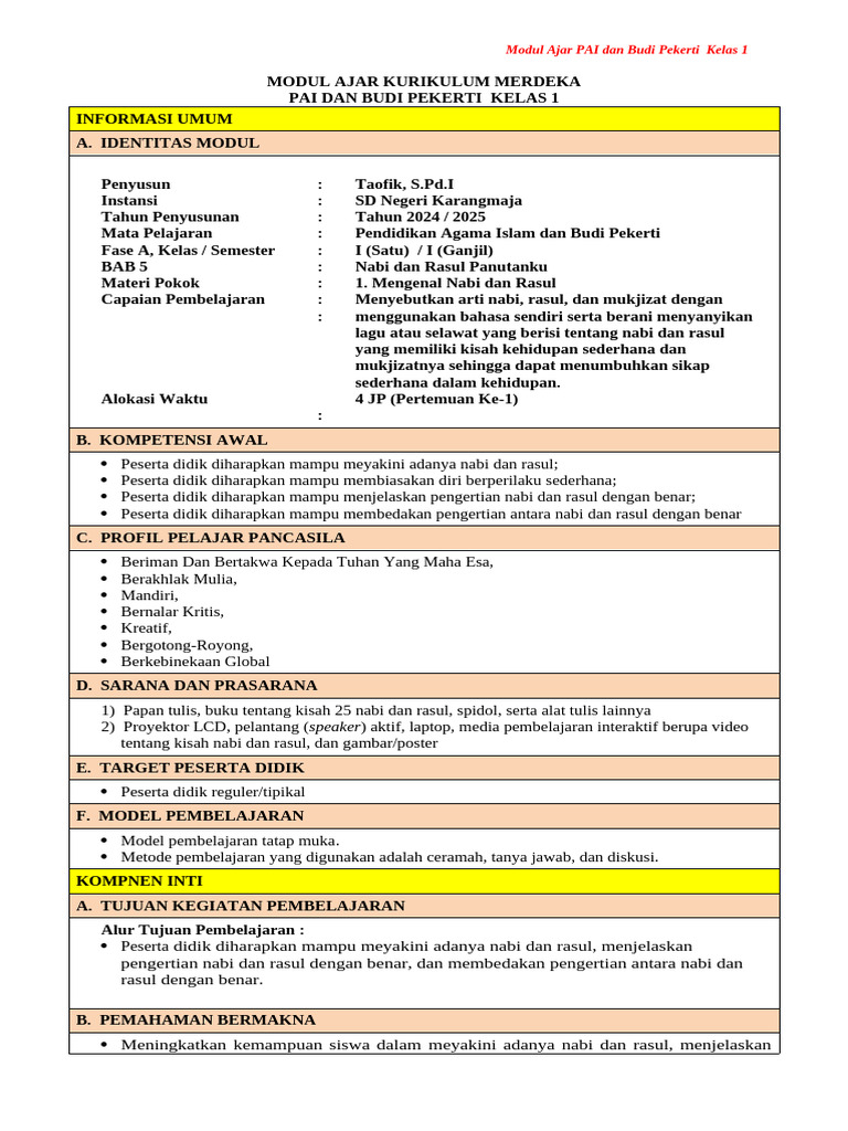 Modul Ajar BAB 5 | PDF