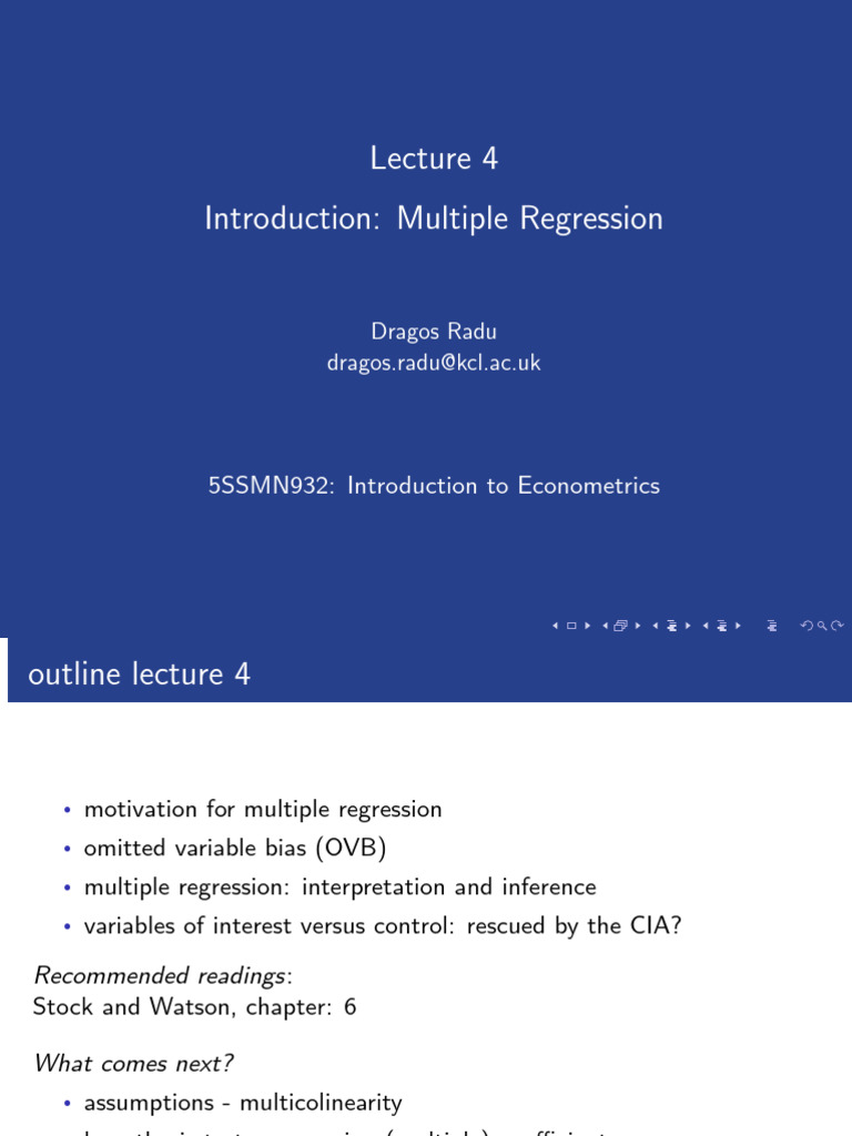 5ssmn932 Lecture4 2021 Collated | PDF | Coefficient Of Determination ...
