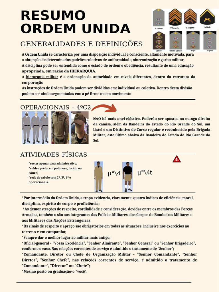 Resumo Ordem Unida | PDF | Ciência militar | Militar
