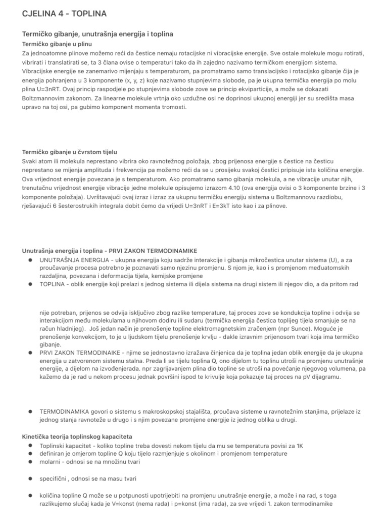 Cjelina 4 - Toplina | PDF