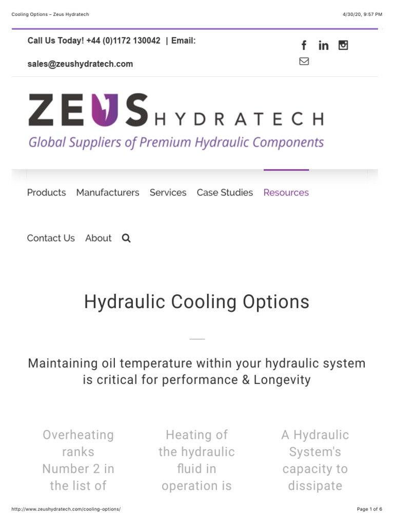 Cooling Options - Zeus Hydratech | PDF | Heat Exchanger | Pump