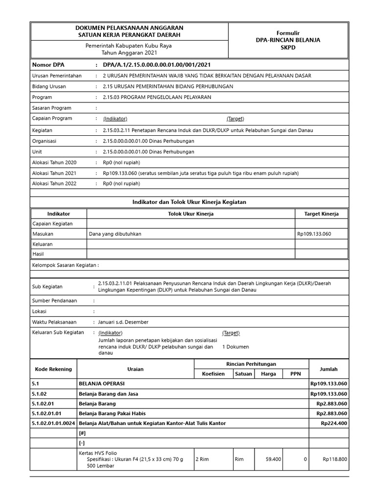 DPA 17 Penetapan Rencana Induk DLKP DLKR | PDF