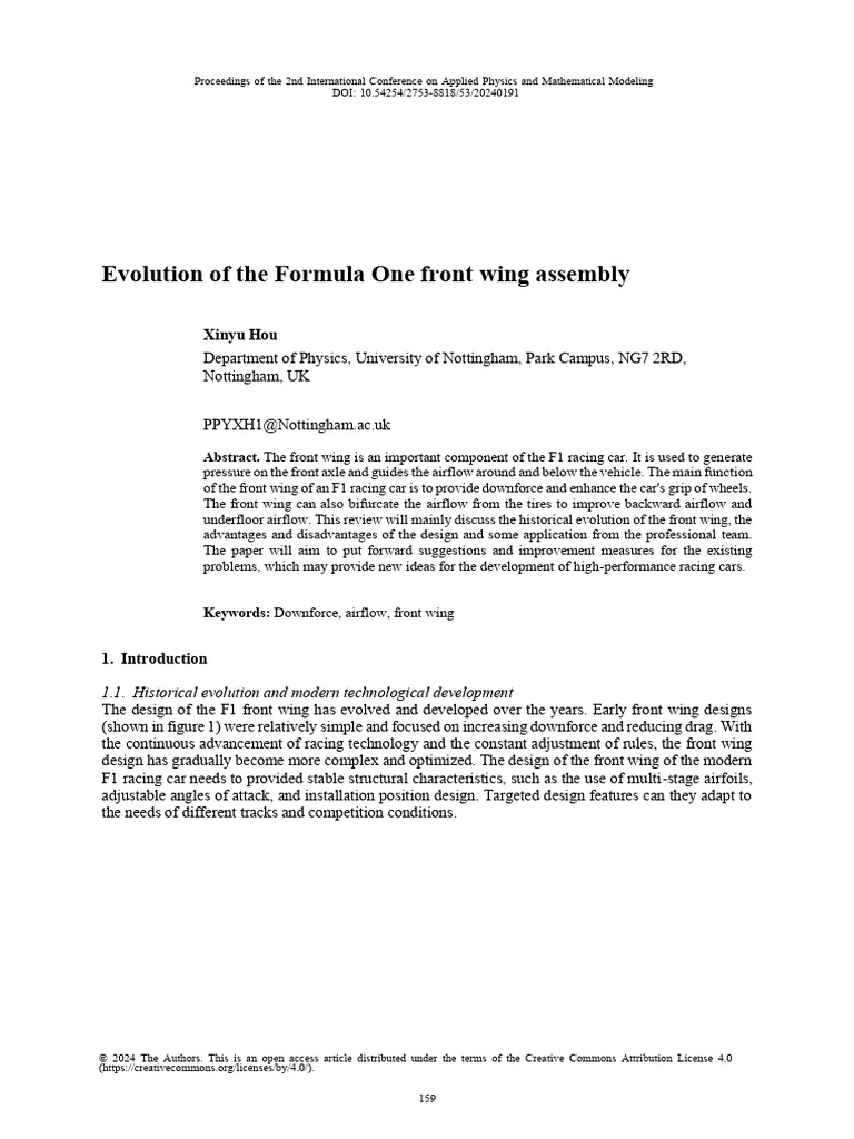 Evolution of The Formula One Front Wing Assembly | PDF | Formula One ...