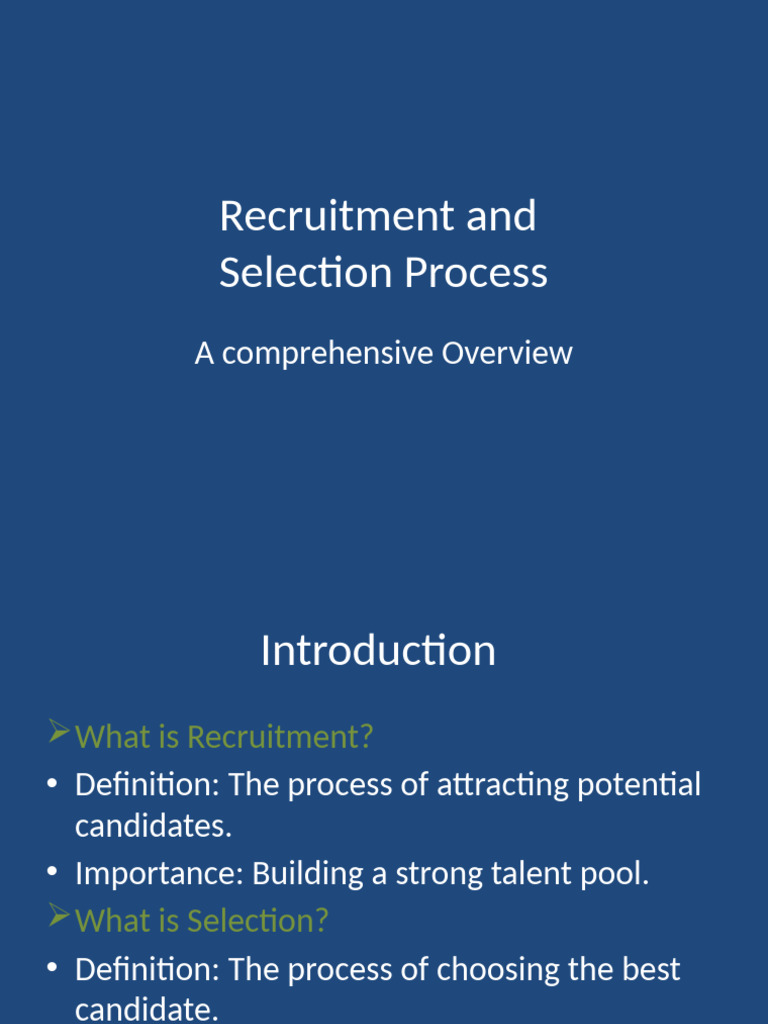 Recruitment and Selection | PDF