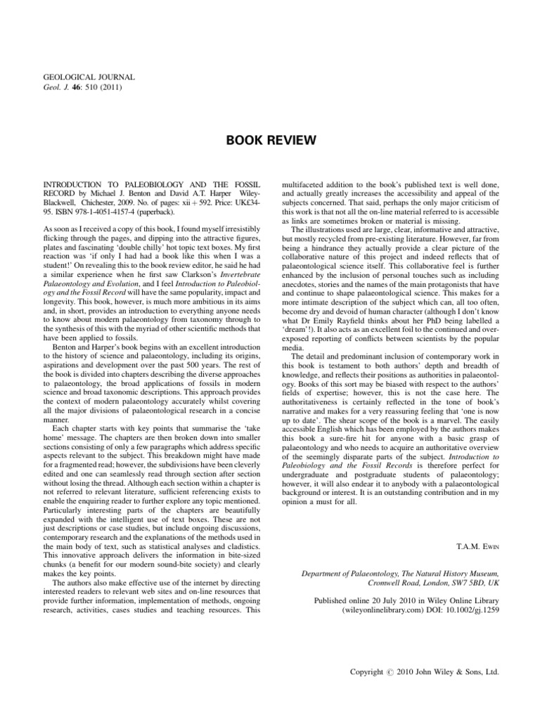 Introduction To Paleobiology and The Fos | PDF | Paleontology | Books