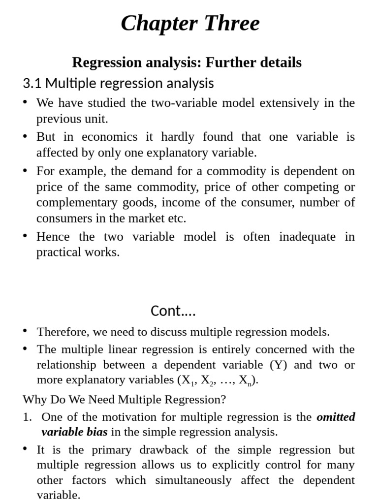 Chapter three | PDF | Linear Regression | Ordinary Least Squares