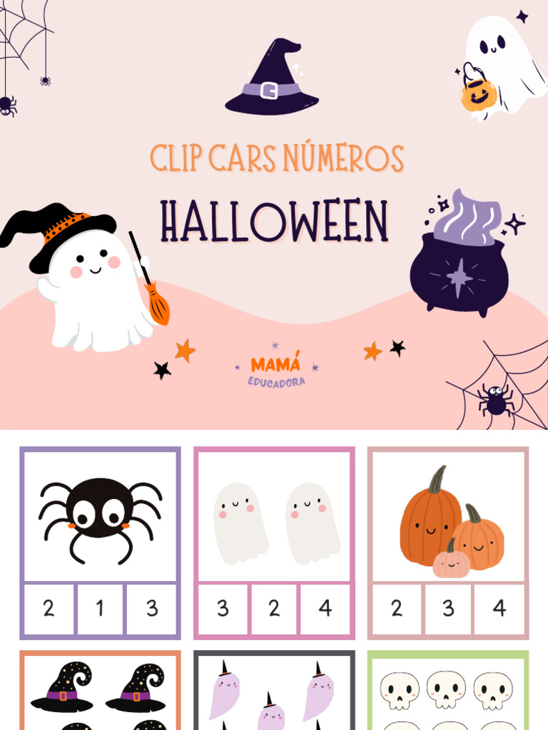 Clip Cards Numeros Halloween | PDF