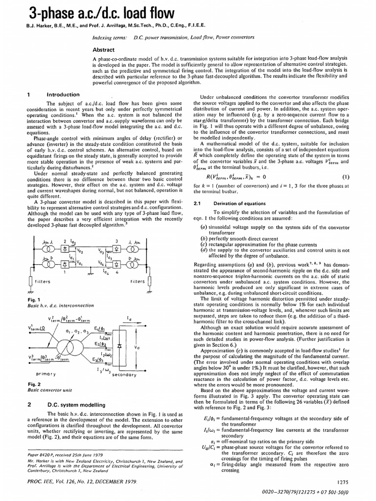 3-Phase AC/DC Load Flow Analysis | PDF | Alternating Current | Transformer