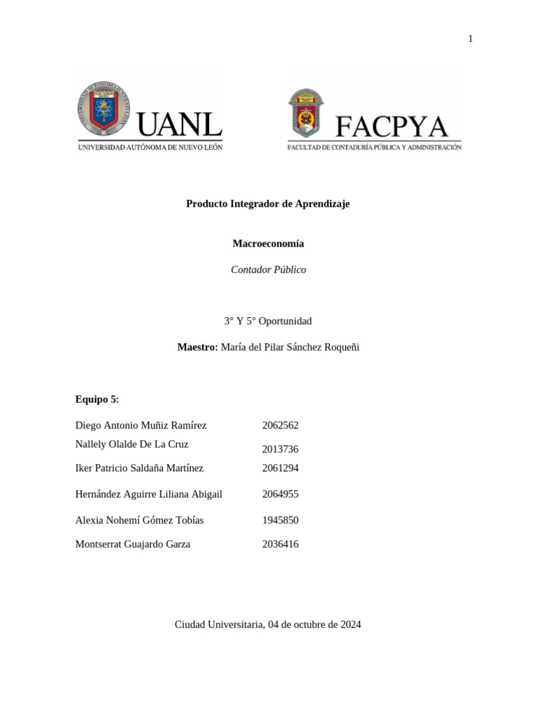 PIA Eq3 Macroeconomia | PDF | Inflación | Producto Interno Bruto