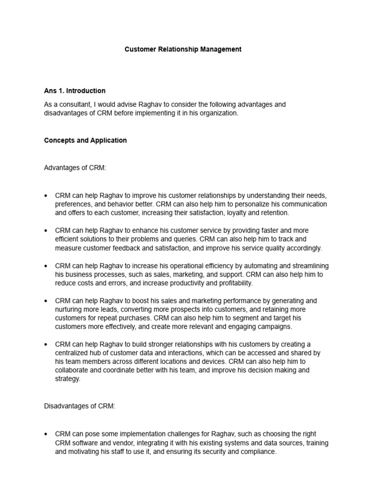 Customer Relationship Management | PDF | Customer Relationship ...
