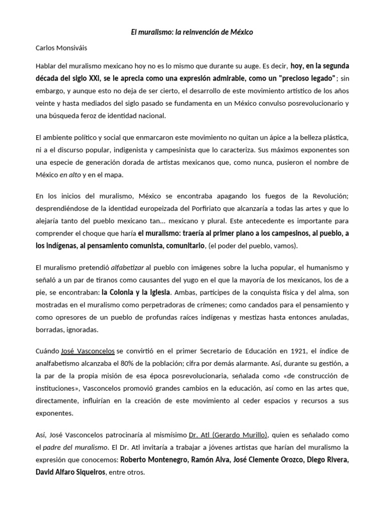 Muralismo Mexicano: Identidad y Legado | PDF