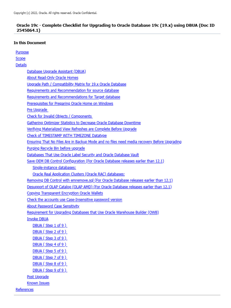 Oracle 19c - Complete Checklist For Upgrading To Oracle Database 19c ...
