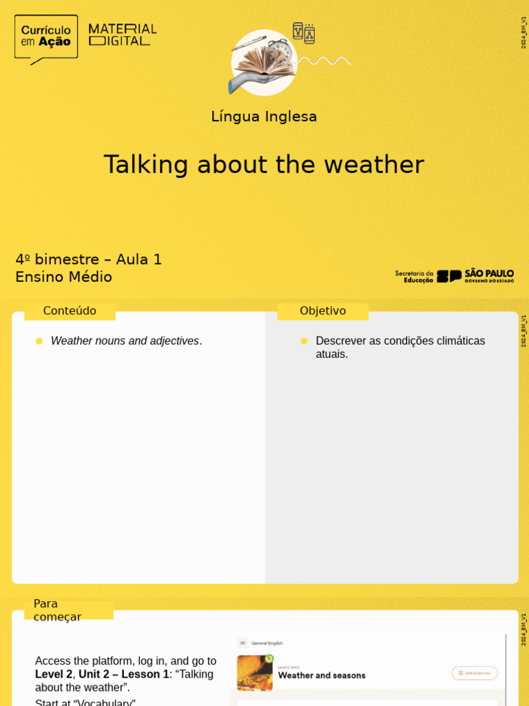 Aula 1 - Talking About The Weather | PDF | Linguistic Morphology ...