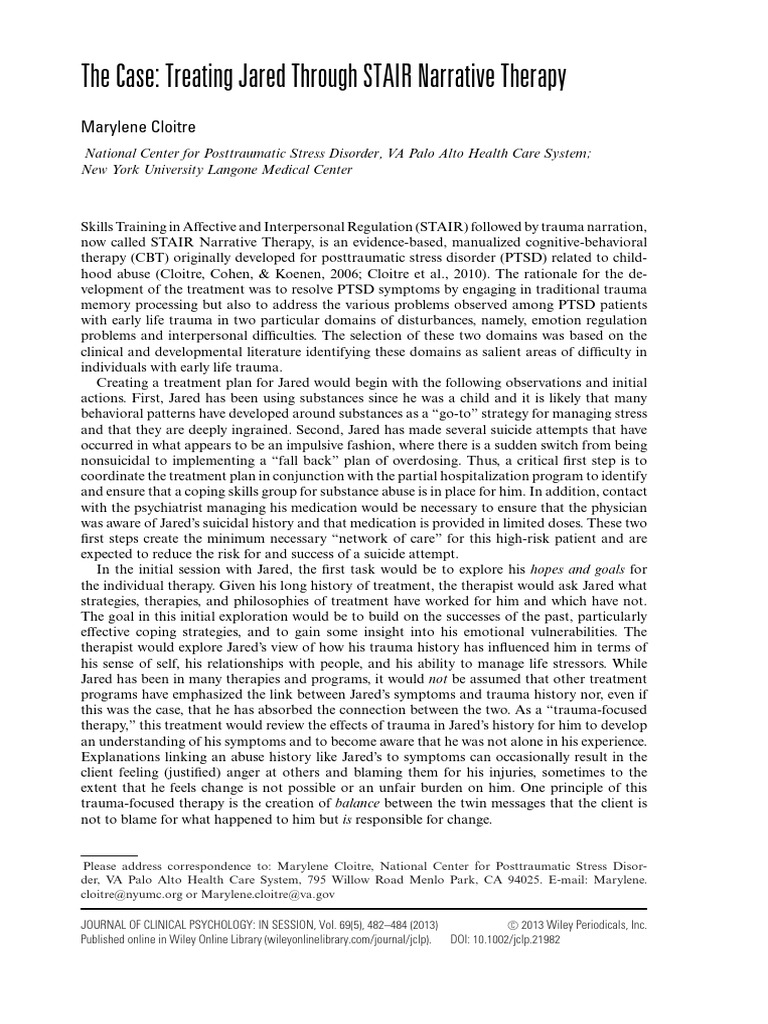 STAIR Narrative Therapy | PDF | Psychological Trauma | Psychotherapy