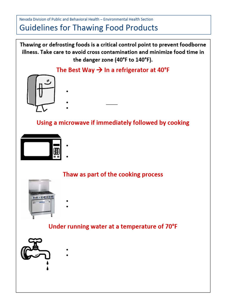 FactSheet - Thawing | PDF | Cooking | Foods