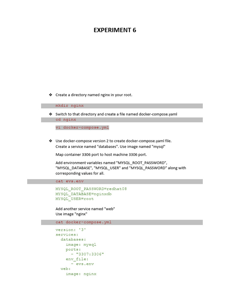 Experiment 6 (Docker-Compose) | PDF Experiment 6 (Docker-Compose) | PDF