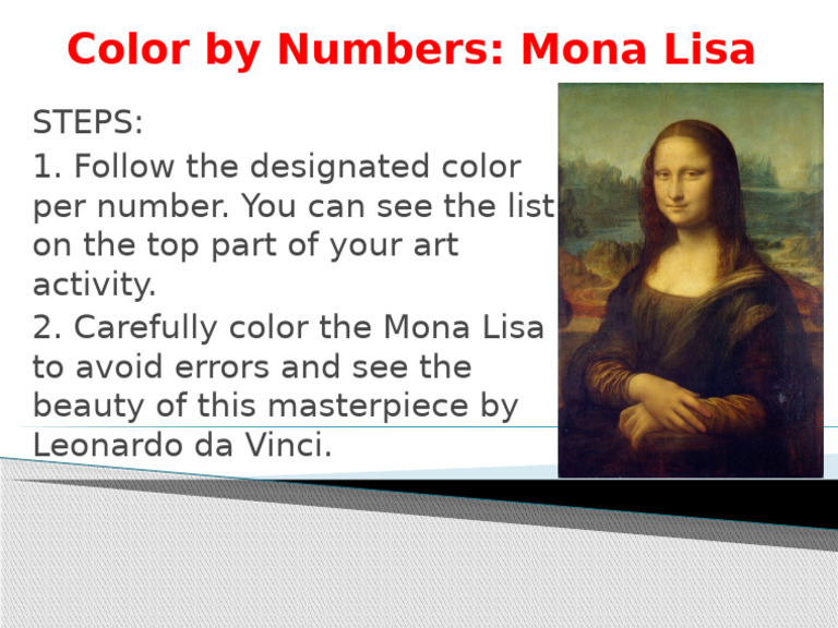 Color by Numbers Mona Lisa | PDF