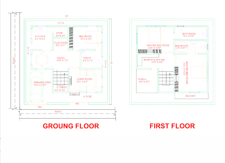 35x35 House Plan Design | PDF
