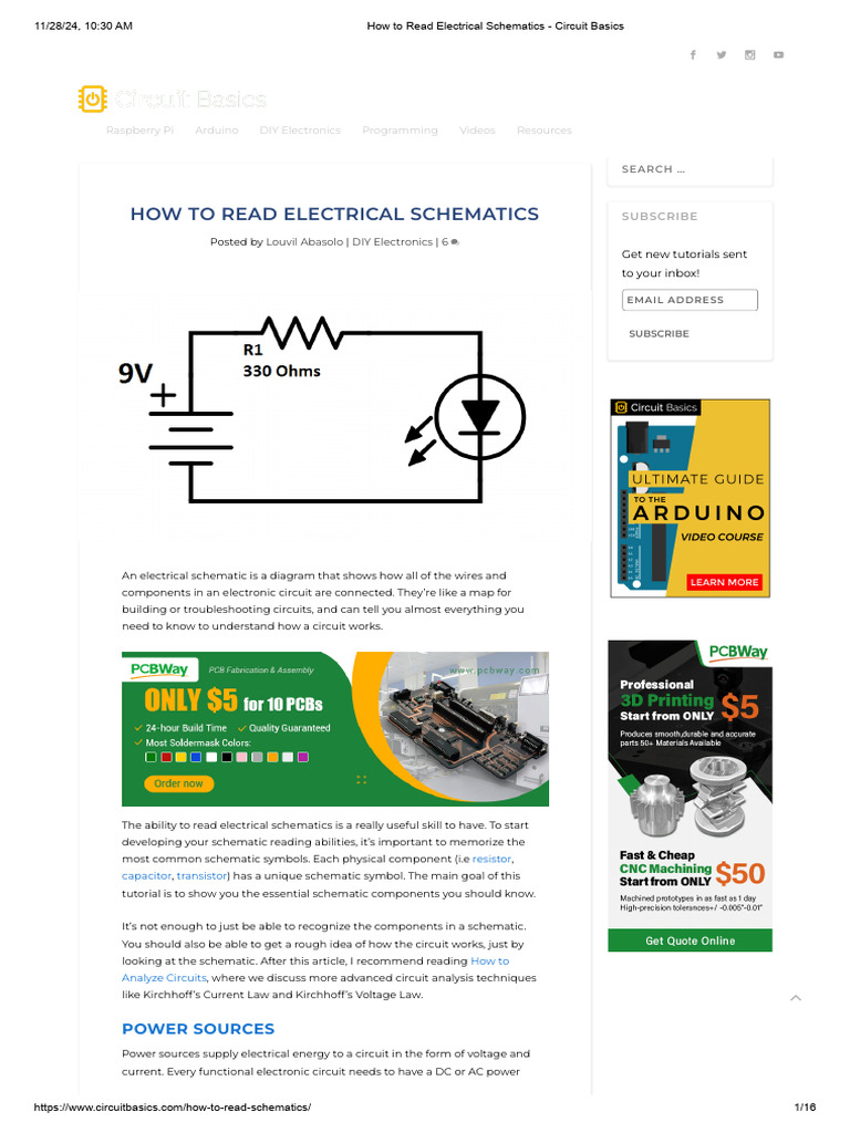 How To Read Electrical Schematics - Circuit Basics | PDF | Inductor | Bipolar Junction Transistor