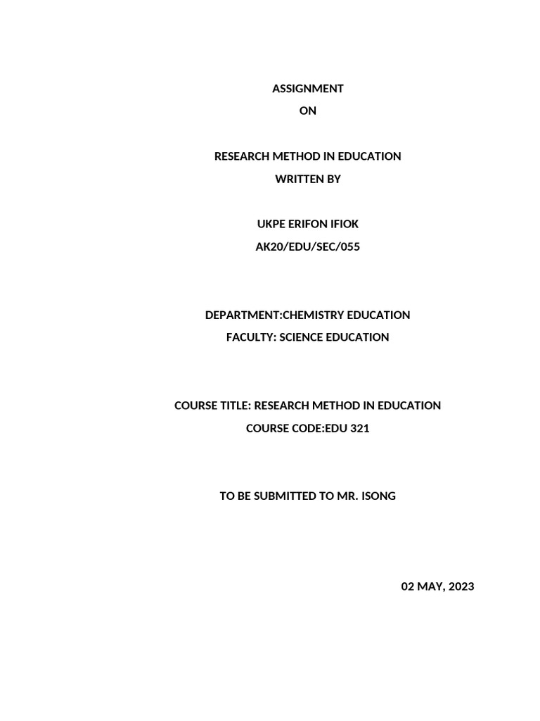 Research Method Assignment 1 | PDF | Knowledge | Information