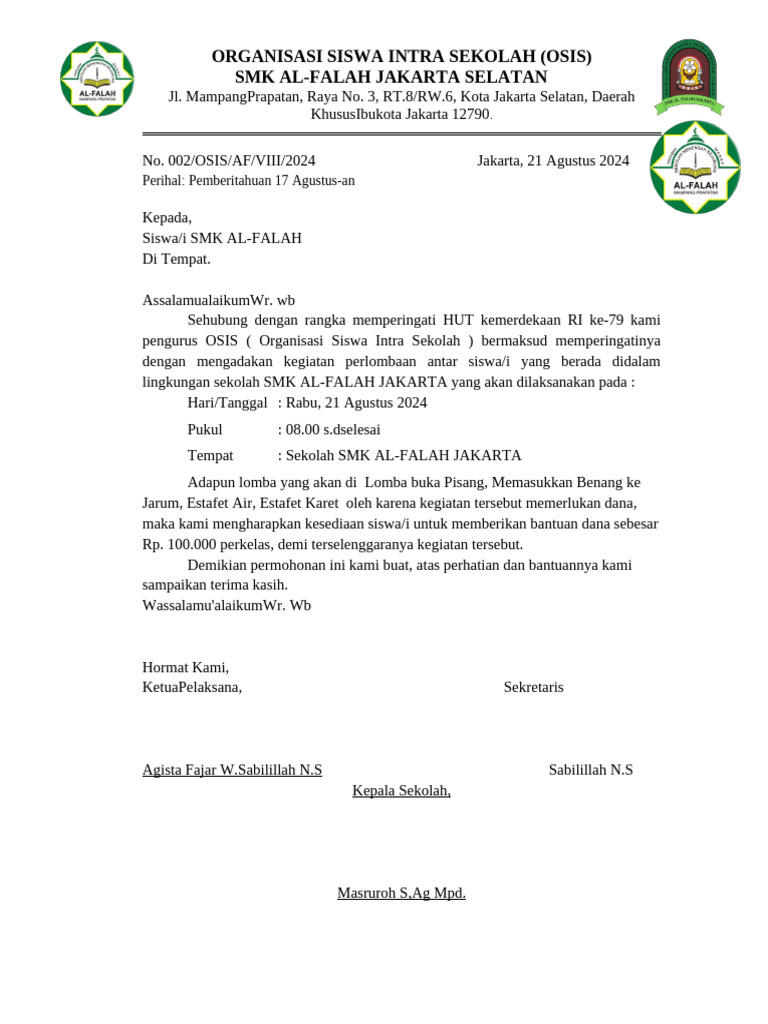 Surat Edaran 17an | PDF