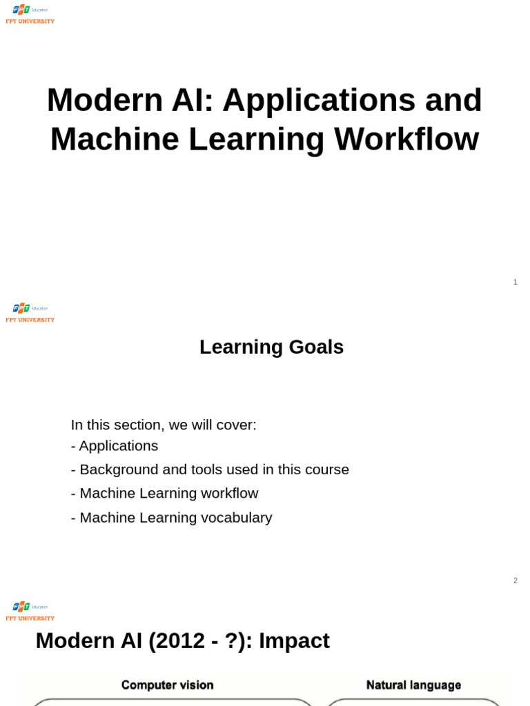1.1.2. Modern AI - Applications and Machine Learning Workflow | PDF | Artificial Intelligence ...