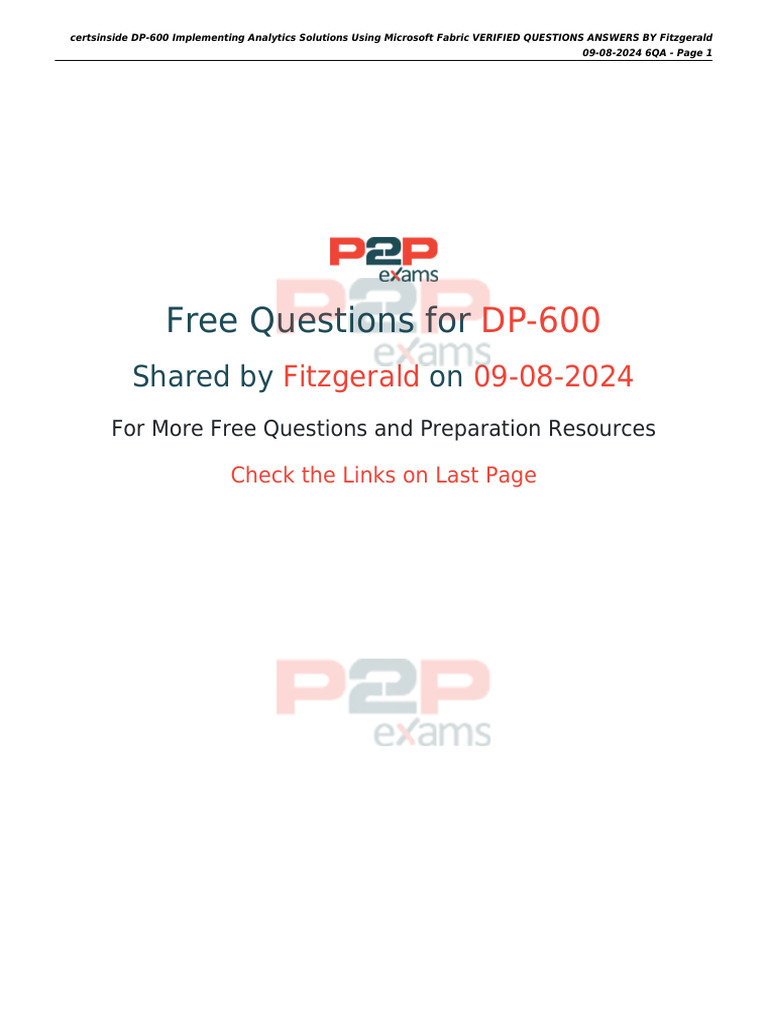 DP-600 Exam Study Guide Overview | PDF | Sql | Comma Separated Values