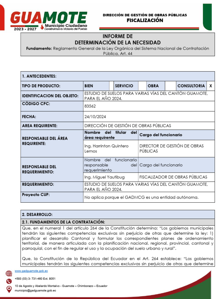 1 INFORME NECESIDAD-signed-signed | PDF | Planificación | Servicio Civil