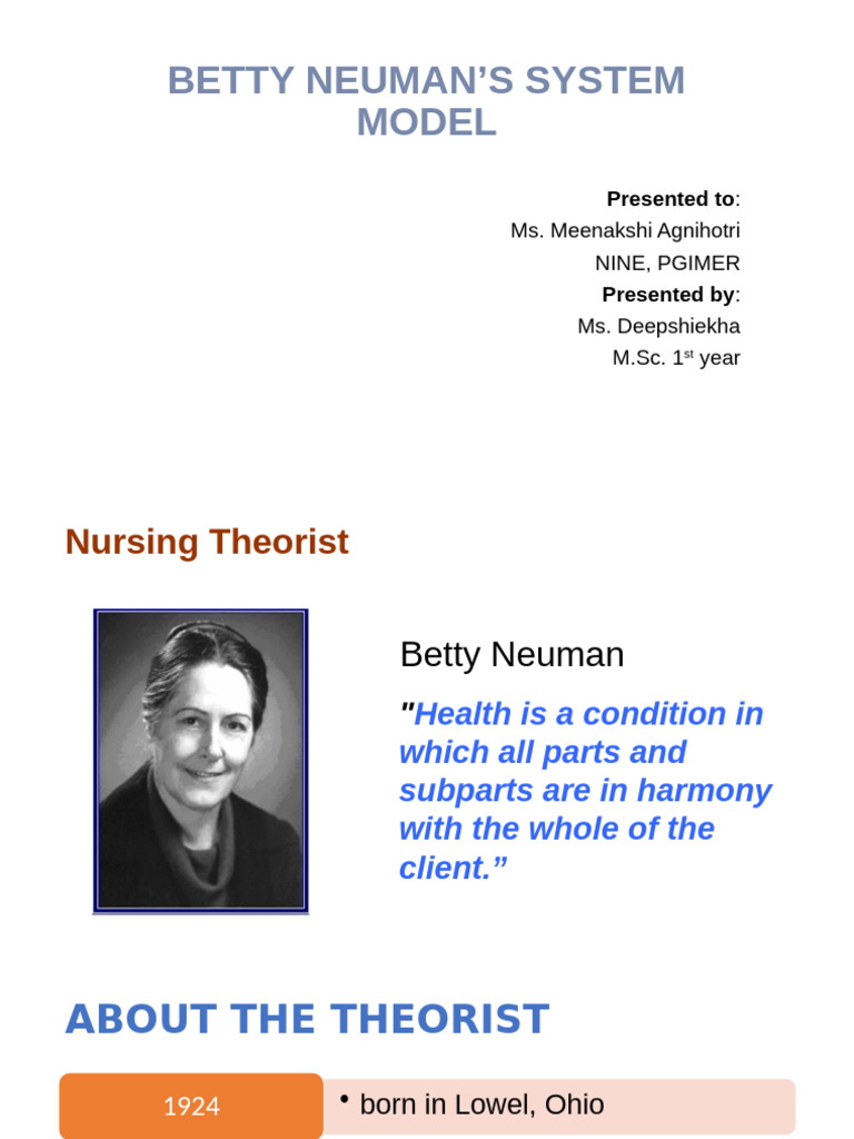 Neuman's System Model Overview | PDF | Stress (Biology) | Nursing