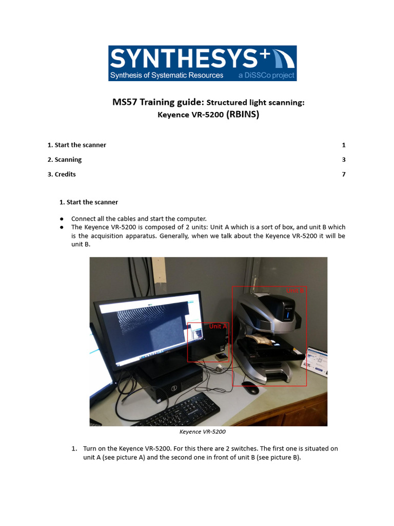 Synthesys MS57 Training Guide - Keyence VR-5200 - RBINS | PDF | Image ...