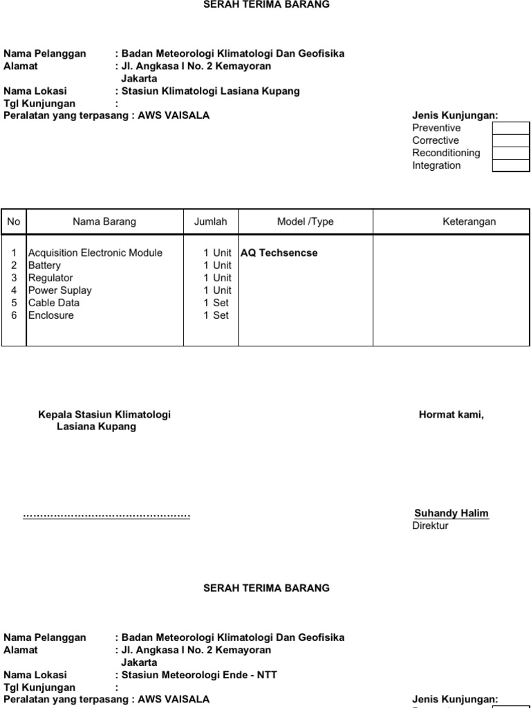 Tanda Terima Barang | PDF