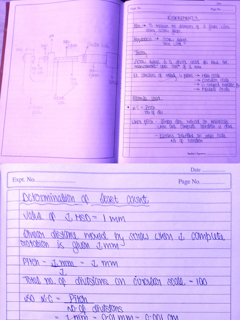Screw Gauge Experiment Physics | PDF