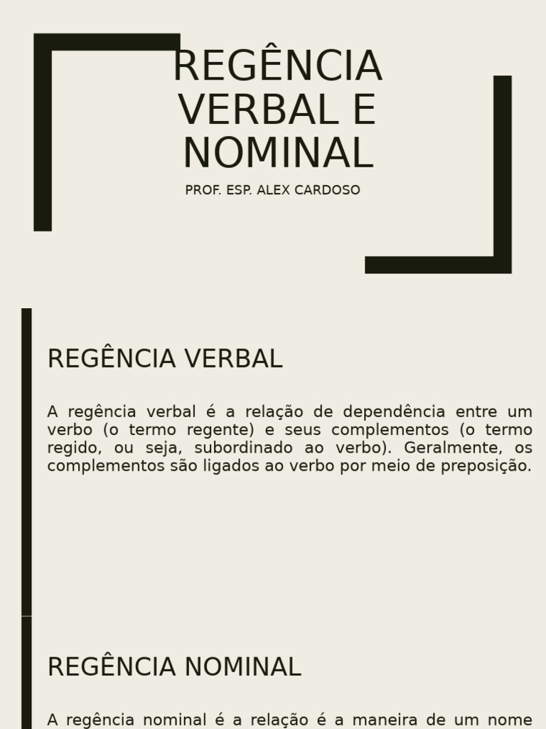 Regência Verbal e Nominal Explicada | PDF | Gramática | Linguística