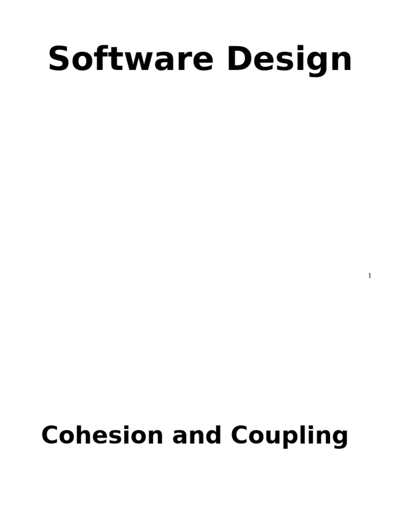 Cohesion and Coupling | PDF | Sequence | Modular Programming