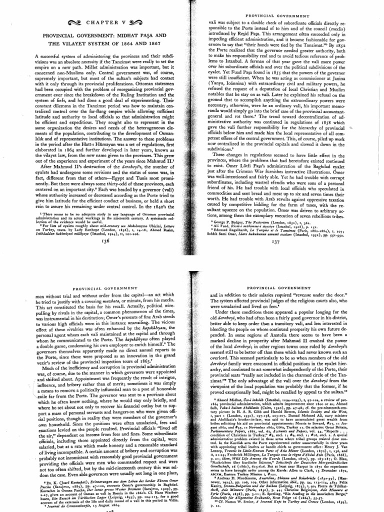 Davison, Roderic-Provincial Government Midhat Pasa and The Vilayet System of 1864 and 1867 | PDF ...