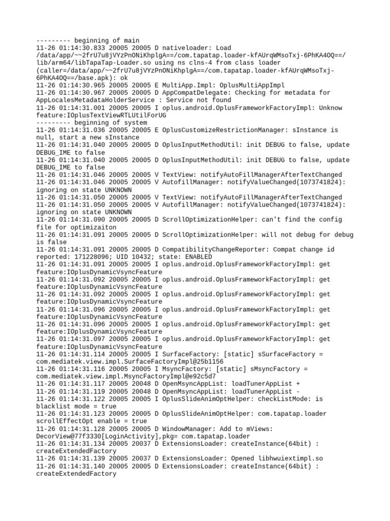 Com - Tapatap.loader Logcat | PDF | Android (Operating System) | Facebook