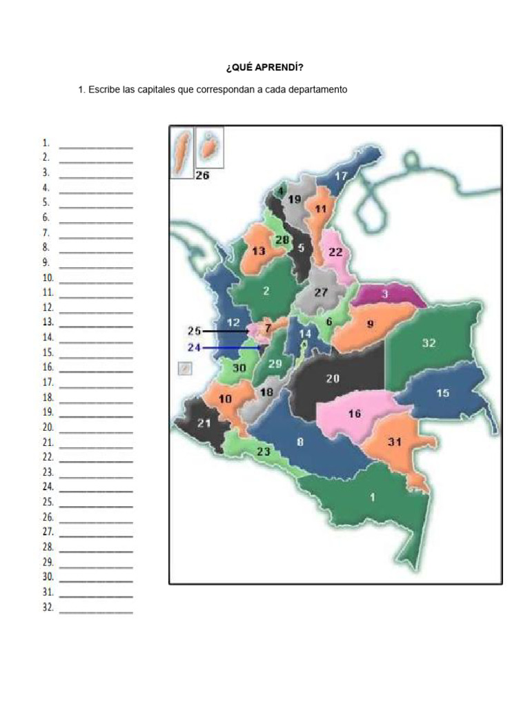 Mapa Division Politica de Colombia | PDF