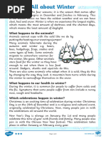 Winter Reading Comprehension Worksheet | PDF | Snow