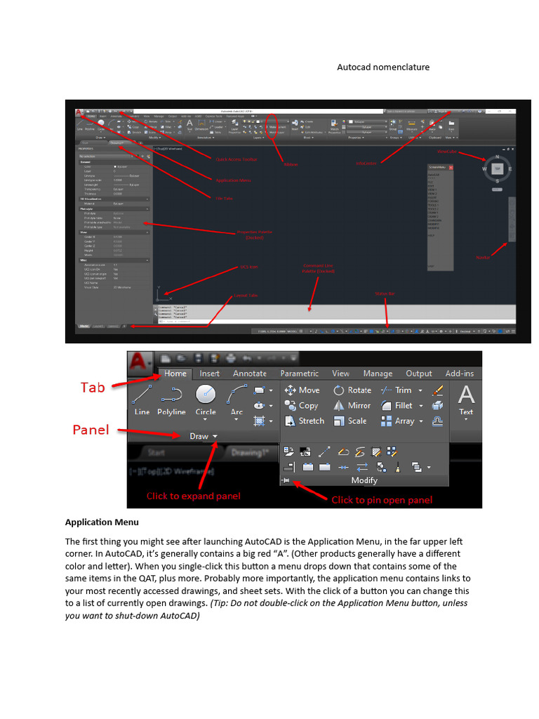 AutoCAD Toolbar and Menu Nomenclature | PDF | Icon (Computing) | Menu ...