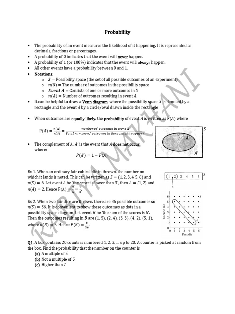Probability Lecture | PDF | Probability | Mathematics
