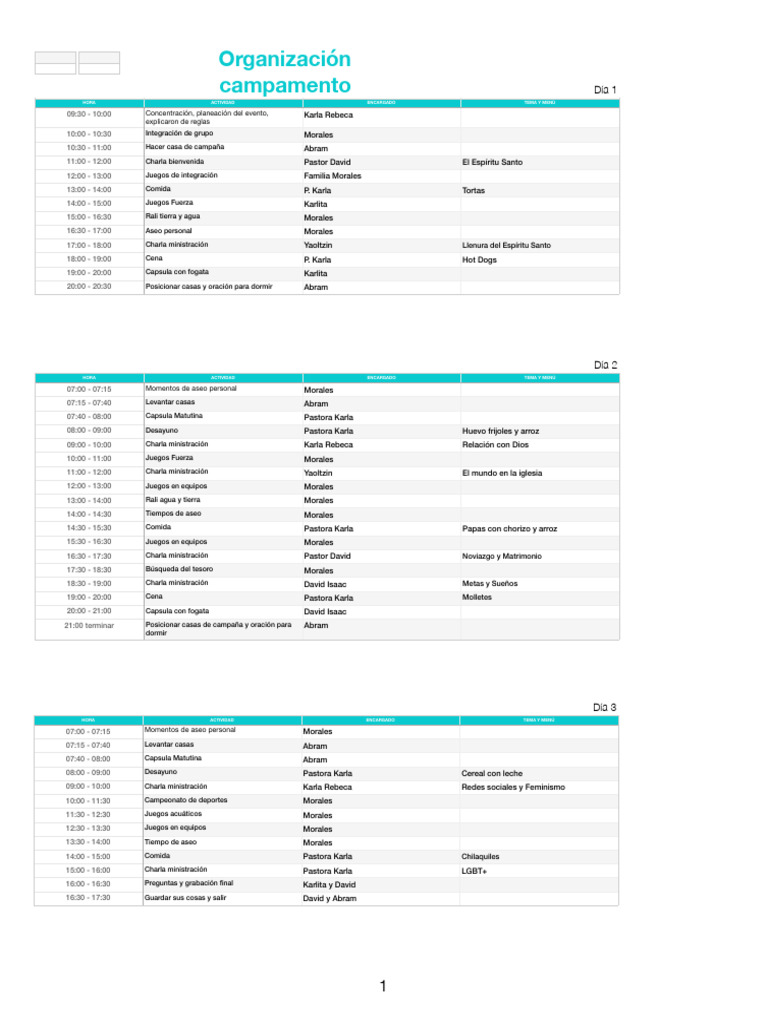 Campamento 2024 2.0 | PDF