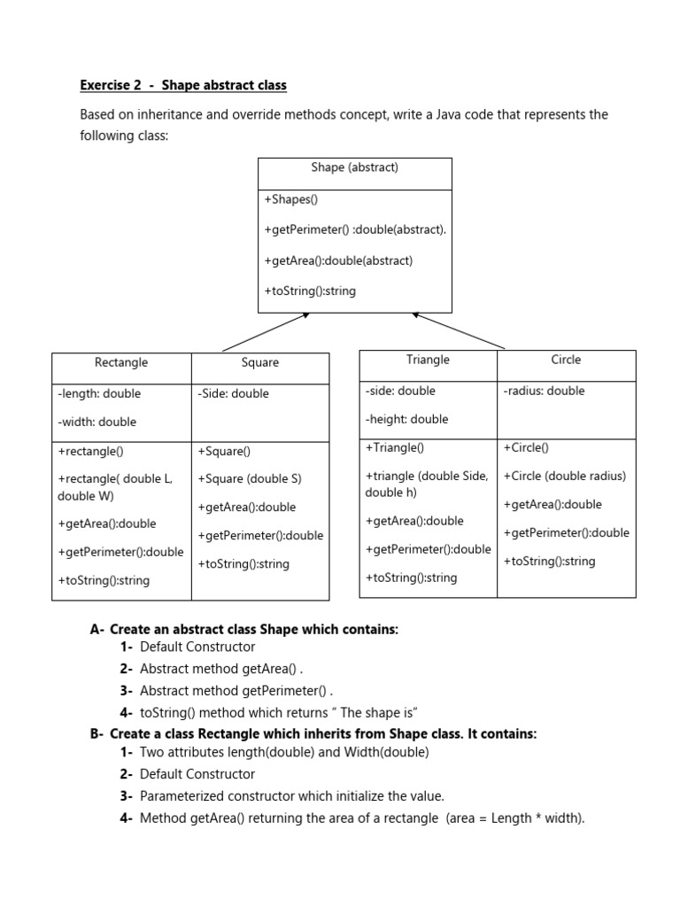 Shape exercise (1) | PDF | Area | Method (Computer Programming)