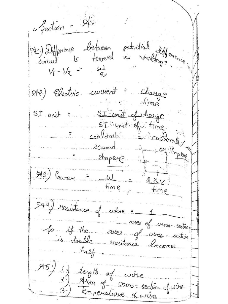 Electric Current Test PDF 16 November 2024 | PDF