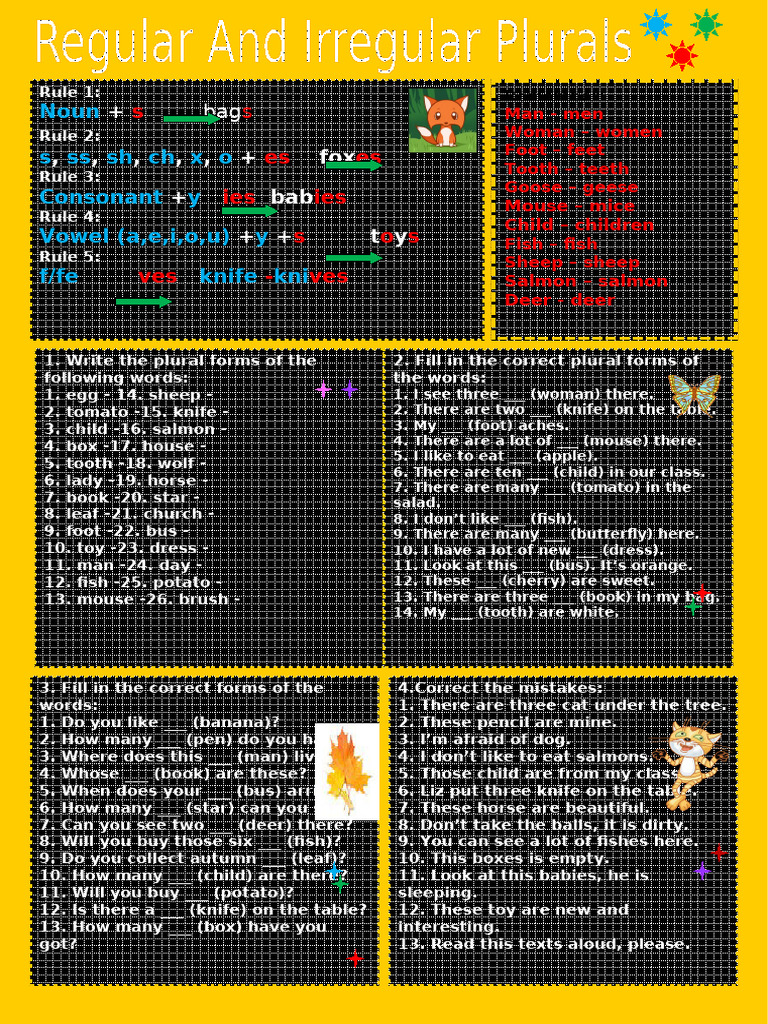 Regular and Irregular Plurals - 39664 | PDF | Tooth | Languages
