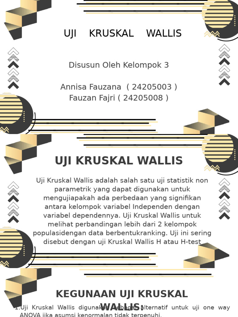 Kelompok 3 - Uji Non Parametrik Lebih Dari Dua Kelompok Sampel | PDF