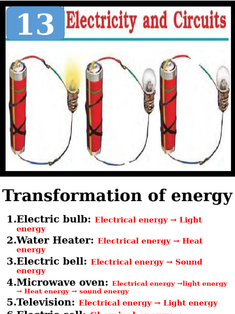 Energy Transformation and Circuits Explained | PDF
