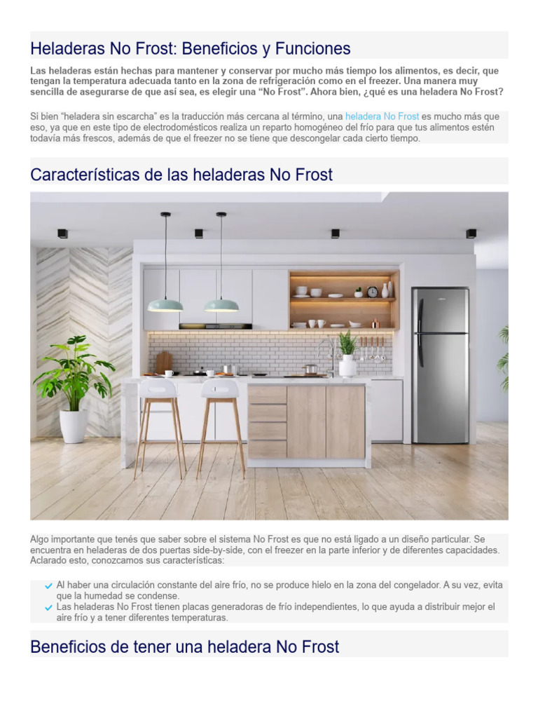 Beneficios de Heladeras No Frost | PDF | Refrigerador