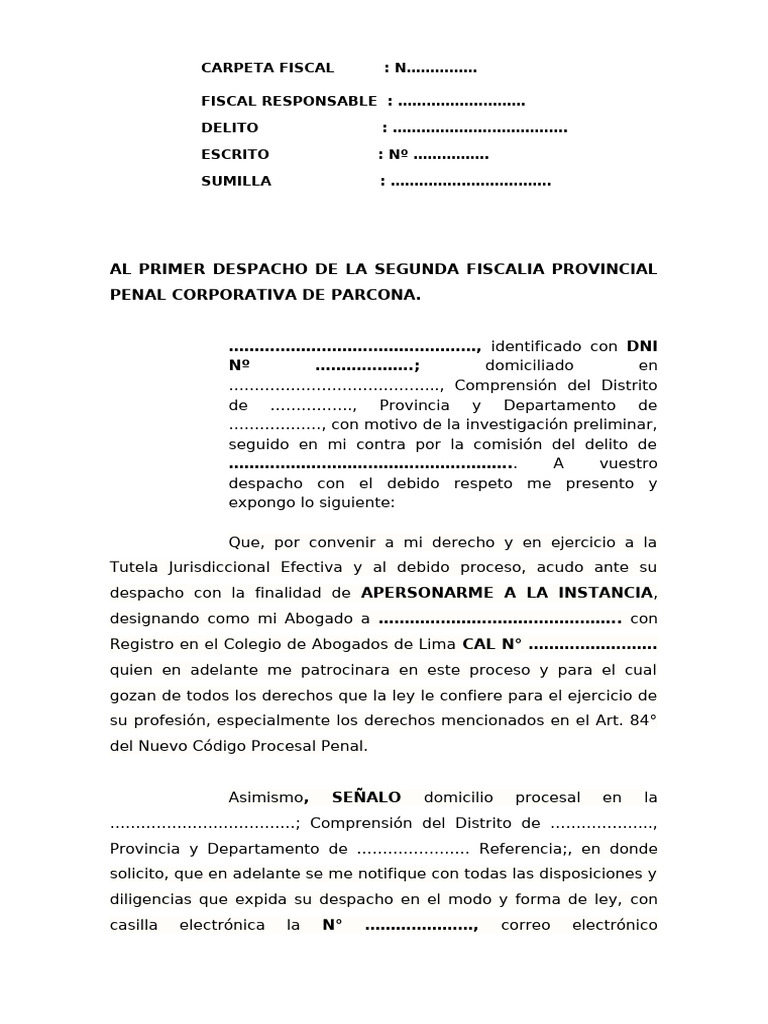 Apersonamiento y Reprogramacion de Declaracion | PDF | Debido al proceso | Justicia